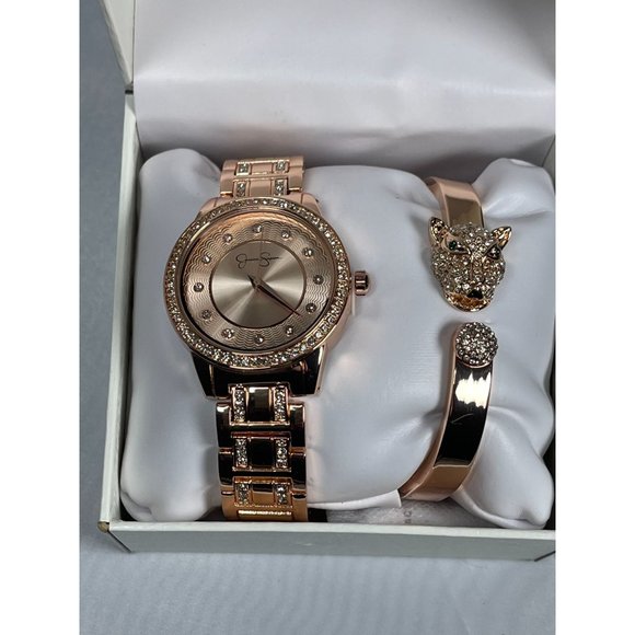 Jessica Simpson | Jewelry | Jessica Simpson Rose Gold Watch Set | Poshmark